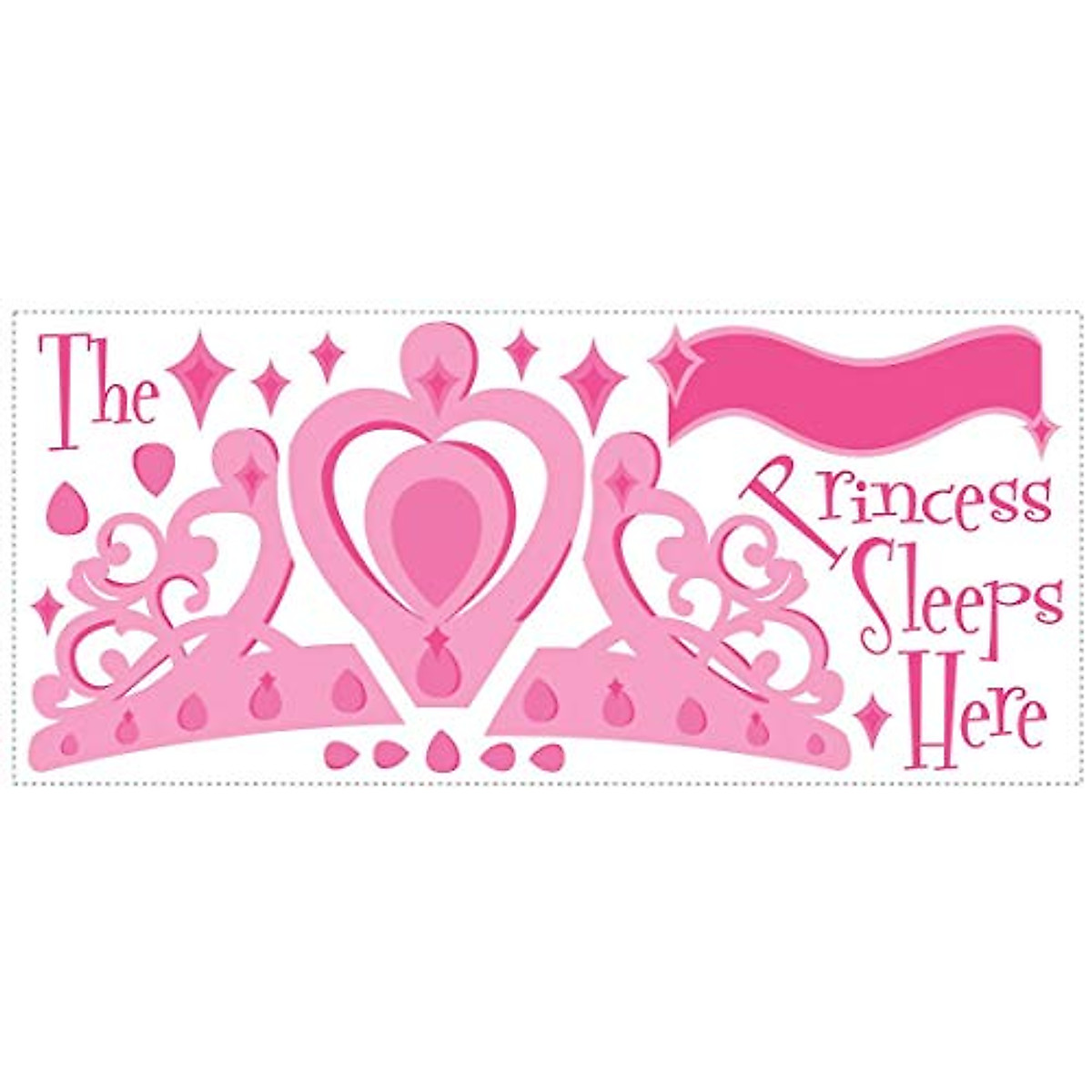 RoomMates RMK1787GM Princess Sleeps Here Peel and Stick Giant Wall Decal with Personalization , Pink