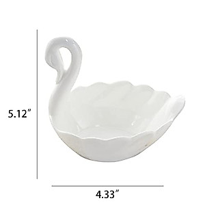 BETYMAO Ceramic Kitchen Utensil Holder Spoon Fork Knife Holder Cooking Utensil Caddy Tableware Storage Container for Kitchen Counter and Dining Table Decoration Swan