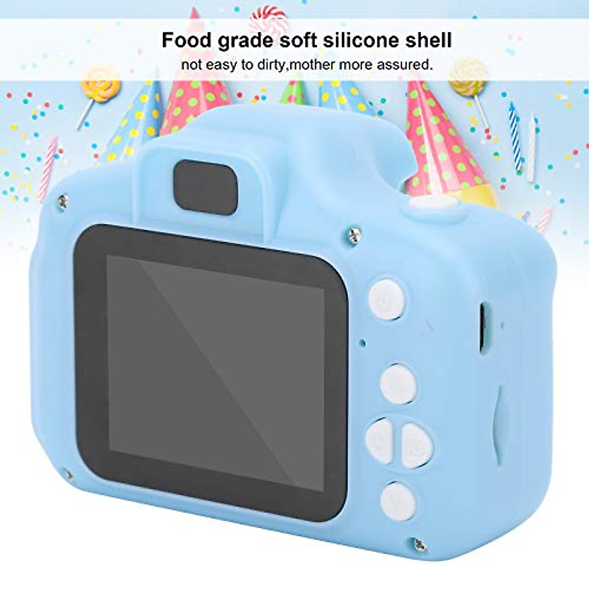 Kids Digital Camera, HD Kids Digital Video Camera, Multifunctional Children's Digital Camera Photo Video with Memory Card Mini Gift (Blue 32GB)
