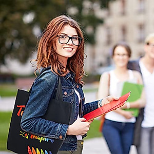 4 Pcs Teacher Appreciation Gift Teacher Canvas Tote Bag (Adorable Style)