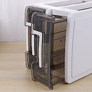 CLISPEED Plastic 2- Drawer Desktop Organizer Stackable Storage Drawers Dresser Storage Container Case Multi- Bin Storage Rack for Office Bedroom Bathroom Black