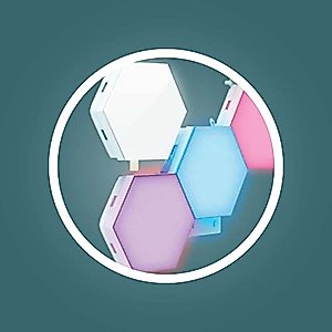 GE LED+ Color Changing LED Hexagon Tile Panels with Remote, No App or Wi-Fi Required, Linking Compatible (6 Pack)