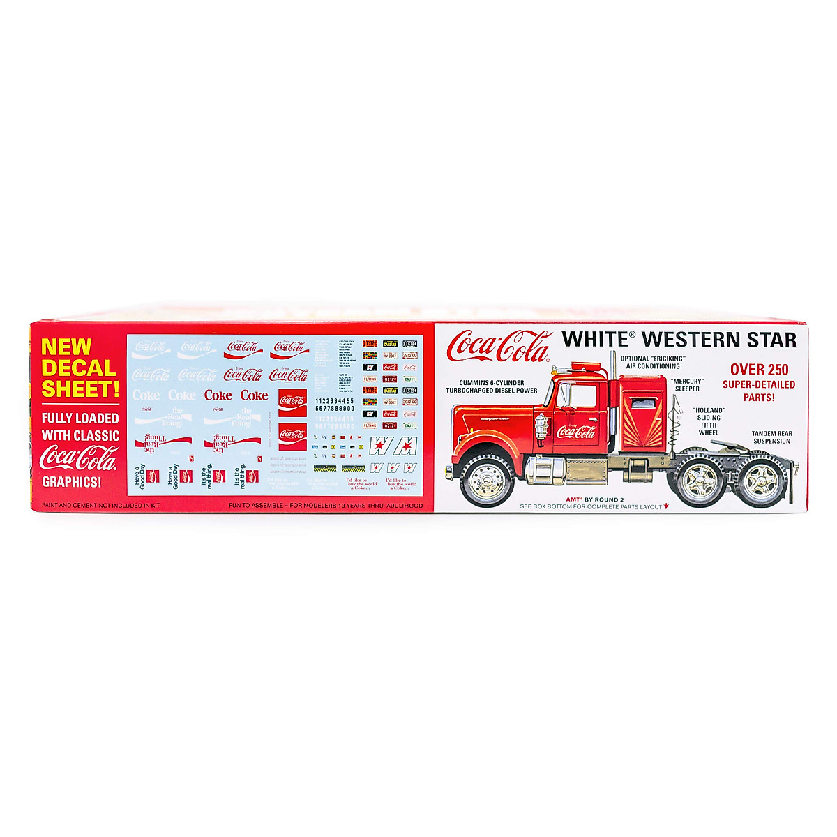 AMT White Western Star Semi Tractor (Coca Cola) 1:25 Scale Model Kit