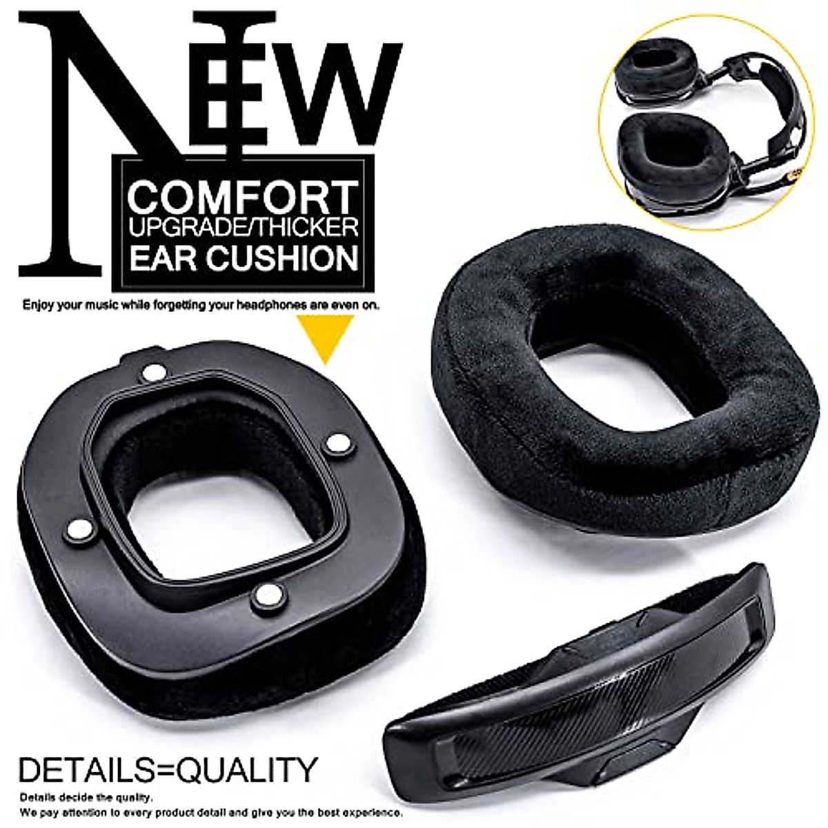 Sixsop Astro A40 TR Ear Pads for Astro A40TR A40 TR Gaming Headset - Velour Ear Cushions (Not Compatible with A50 GEN4,GEN3,GEN2,GEN1)