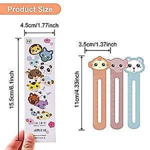 CIEMODA 90 Pieces Animals Bookmarks Cute Funny Cartoon Bookmarks Animal Theme Kid Book Mark with Scales for Kids Teen Boys Girls Students Reading Stationery Gift Ideas