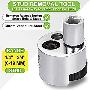 Spurtar Stud Remover Fit 1/4" to 3/4" (6 to 19mm) Bolt Extractor Nut Splitter With Knurled Roller and Cam Lock, Stud Extractor Tool For Broken Bolt Remover or Seized Studs