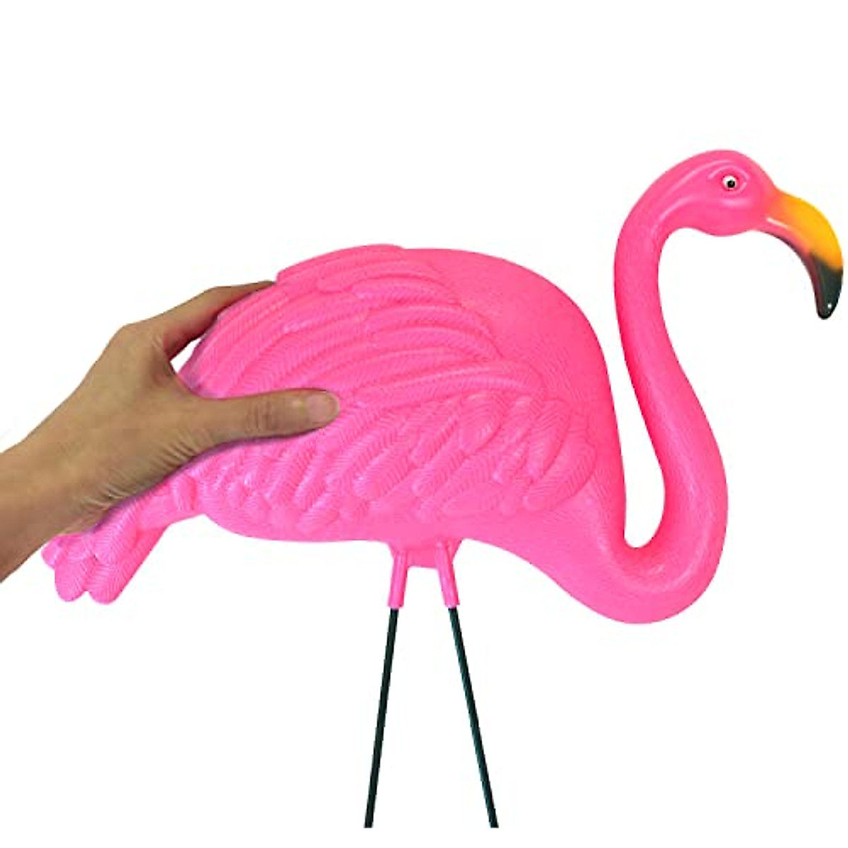 GiftExpress Large Bright Pink Flamingo Yard Ornament/Flamingo Garden Statue/Pink Flamingo Garden Yard Decor (Pack of 4)