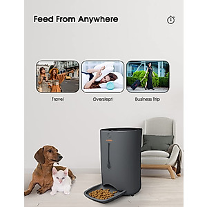 WOPET Automatic Dog Feeder,7L Pet Food Dispenser for Cats and Dogs,Automatic Cat Feeders with Protion Control,Voice Recorder&Programmable Timer for up to 5 Meals Per Day