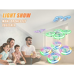 Heygelo Mini Drones for Kids, LED RC Drone Flying Toys with Colorful Lights, S60 Small Quadcopter Helicopter with 2 Batteries, Propeller Full Protect, Throw to Go, Easy to Fly Gifts for Boys Girls