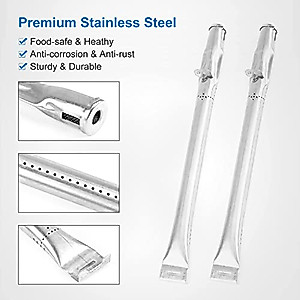 Uniflasy Grill Replacement Parts Kit for Dyna-Glo DGF350CSP DGF350CSP-D 2-Burner Open Cart Propane Gas Grill Stainless Steel Heat Plate Shield and Grill Burner