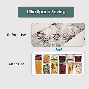 ODOROKU 3 Piece Pop Up Plastic Food Container Sets, Airtight Food Storage Containers with Lids, BPA-Free Air Tight Stackable Dry Cereal Snacks Container, Kitchen Pantry Organization Storage