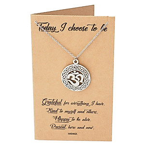 quan jewelry Yoga Necklace Om Pendant, Inspirational Gifts for Women