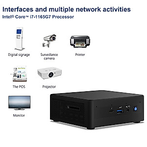 Intel NUC NUC11PAHi7 Mini PC/HTPC,Mini Computer,Windows 11，Four-Core i7 - Up to 4.7 GHz Turbo,NVMe SSD DDR4RAM,WiFi 6,BT 5.0 Thunderbolt 3,8K Support,Quadruple Monitor Capable(32GB RAM+1TB)