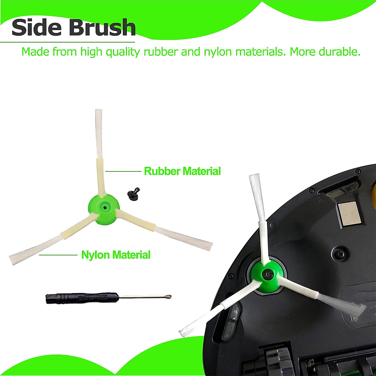 Replacement Parts for iRobot Roomba i3 i3+ i4 i4+ i6 i6+ i7 i7+ i8 i8+ E5 E6 E7 j7 (7150) j7+ (7550) I,E,J Series Vacuum Cleaner, Roller Brushes, Filters,Edge Sweeping Brushes Replacement Kits (2+3+3)
