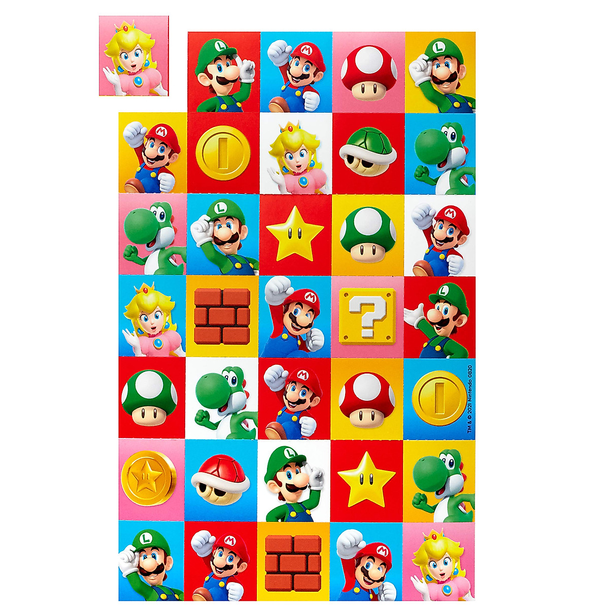 Hallmark Valentines Day Cards for Kids and Mailbox for Classroom Exchange, Super Mario Bros (1 Box, 32 Valentine Cards, 35 Stickers, 1 Teacher Card)