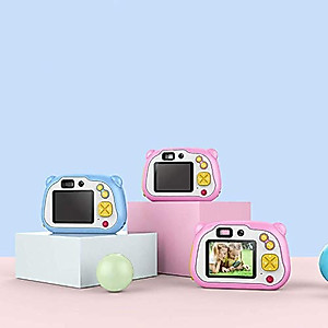 LKYBOA Children's Digital Camera - Kids Camera, Rechargeable Children Digital Camera with Memory Card Shockproof (Color : Blue)