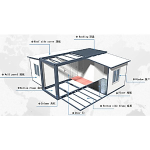 20ft/40ft Modular Cheap Convenient Folding Expandable House 3 Bedrooms and Living Room