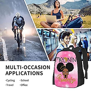 nrseag African American Girl Backpack Black Girl Backpack African Kids Cute Black Girl Bookbag for School Kids Teen Girls