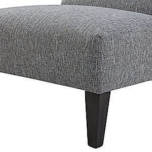 Amazon Brand – Rivet Modern Channel Tufted Armless Accent Chair, 28.3"W,Wood, Grey