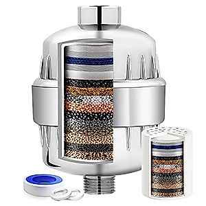 Ablink 20 Stage Shower Head Filter, High Output Shower Filter for Hard Water, Removes Chlorine Fluoride Heavy Metal Sediments Reduces Dry Itchy Skin, Dandruff