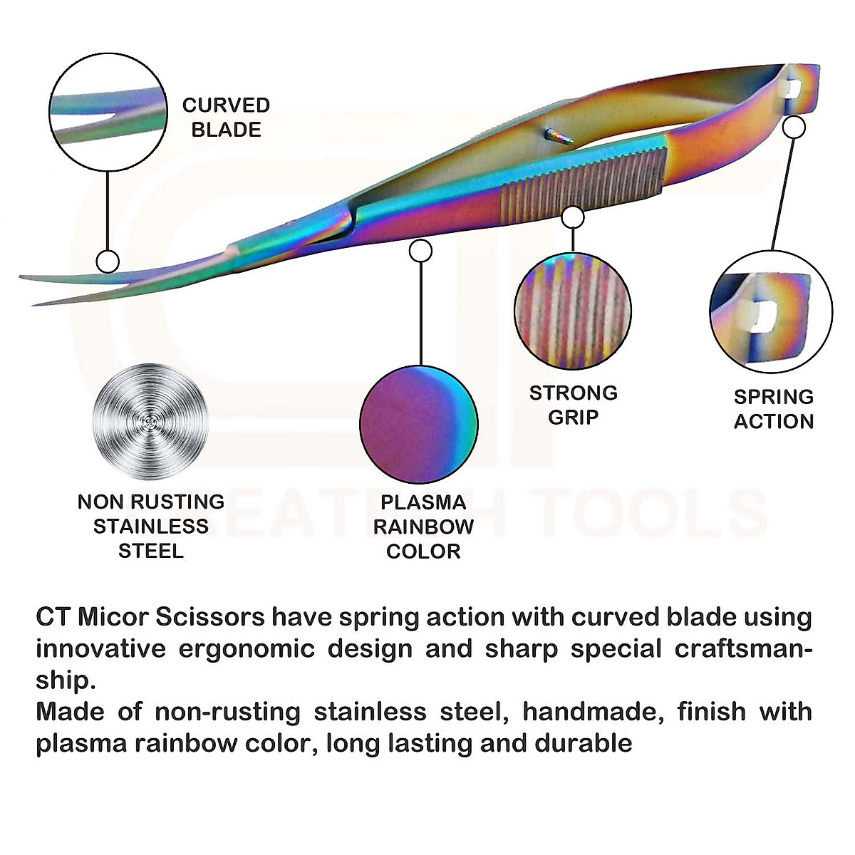 Eyebrow Tweezers Set – Pointed and Slanted Tweezers, Eyebrow Lash Trimming Scissors, Rainbow Professional Set