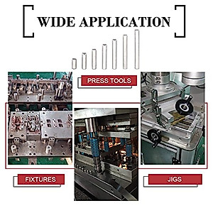Hilitchi 110 Pcs Dowel Pin Stainless Steel Shelf Support Pin Fasten Elements Assortment Kit - Size Include 5mm x 10mm / 16mm / 20mm / 25mm / 30mm / 35mm / 40mm