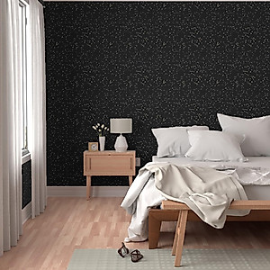 Peel & Stick Wallpaper Swatch - Constellations Black Background White Stars Space Night Time Custom Removable Wallpaper by Spoonflower