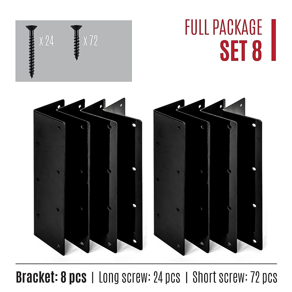 TIMOSA Raised Garden Bed Corner Brackets for 12''-16'' H Bed, Metal Garden Corner Bracket Resistant,Rust Metal Bed Corner Bracket Connectors for Furniture (8pack -Black)