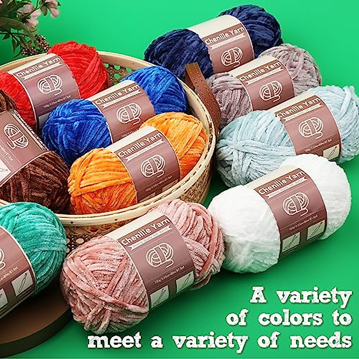 LUNARM 3 * 100g Chenille Yarn, Yarn for Crocheting Knitting with Big Eye Needles, Handcrafts Weaving Soft Chenille Yarn for Making Blankets, Clothes, Pattern Knitting Creations (Peach Pink)
