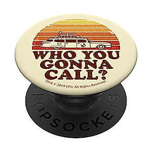 Ghostbusters Who You Gonna Call Retro Stripes PopSockets Grip and Stand for Phones and Tablets