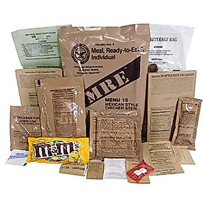 Genuine Military MRE Meal with Inspection Date September 2017 or Newer (Chicken Burrito Bowl)