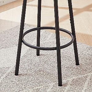 Lepfun Bistro Set of 2, Pub High Top Round Table and Chairs Upholstered Cushion, Storage Shelf and Backrest, 3-Piece Bar Stool Set for Breakfast Nook, Rustic Brown