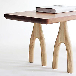 SUSUO 63" L x 27.6" W Rectangle Modern Dining Table Solid Wood Leisure Coffee Table with Double Pedestal Base, Walnut Dining Table Wood Furniture for Home and Kitchen