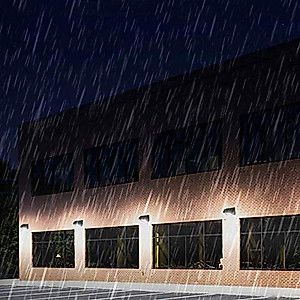 4Pack 100W LED Wall Pack Light, 12000LM Dusk to Dawn Light, Daylight 5000K with Photocell, IP65 Waterproof Outdoor Commercial LED Security Light, 600-800W HPS/MH Replacement, 120V (100w-4pk-new)