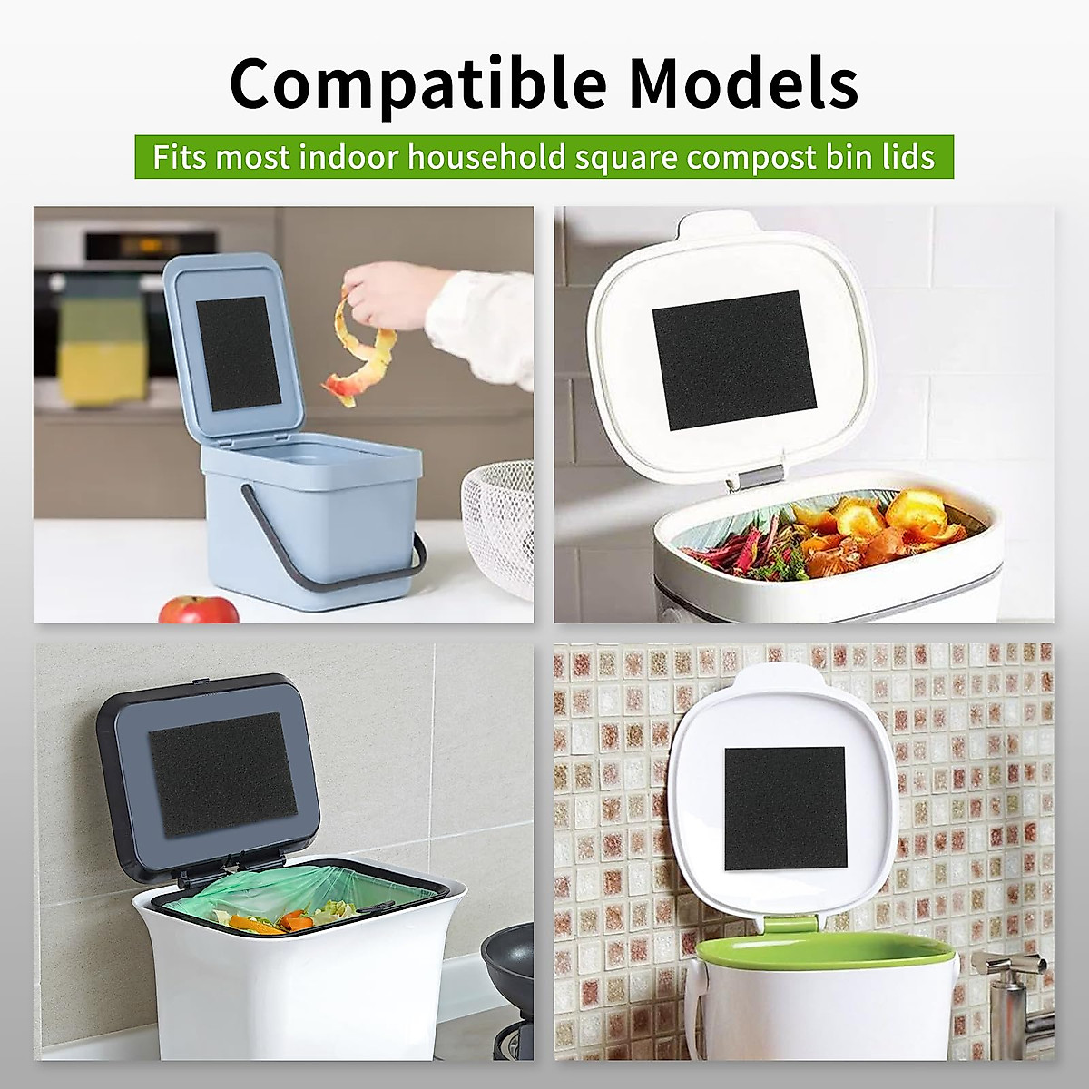 Compost Bin Filter, 10Pcs Charcoal Filters for Compost Bucket 5Inch Compost Charcoal Filters Replacement Natural Home Compost Bin Filters