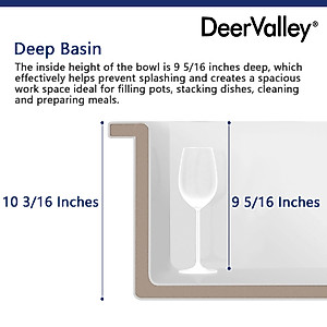Undermount Kitchen Sink, DeerValley DV-1K513 Glen 30" L x 20" W White Single Bowl Kitchen Sink Fireclay Undermount Sink with Sink Grid and Basket Strainer