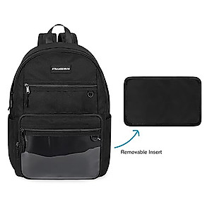 STEAMEDBUN Aesthetic Backpack for Teen Girls, Kawaii Backpack for School, Cute Ita Backpack with Insert(black)