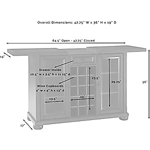 Crosley Furniture Alexandria Sliding Top Bar Cabinet - Black