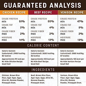 Earth Animal No-Hide Small Long Lasting Dog Chew Rolls Beef, Chicken and Venison (2 Count Pack of 3)