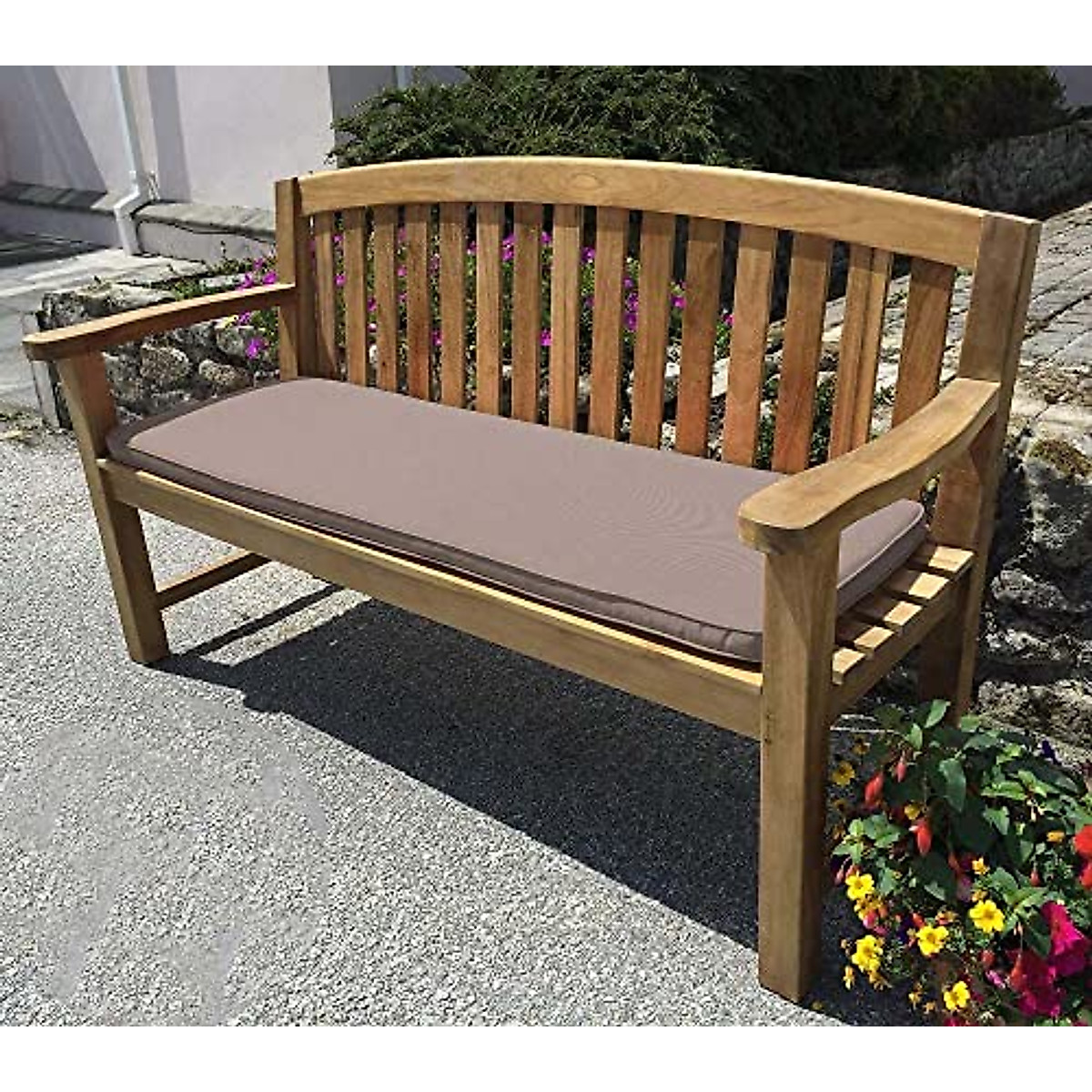 Outdoor Bench Cushion, Waterproof Garden Swing Cushion Non-Slip Patio Furniture Seat Pad with Piping, Indoor Settee Cushion Wicker Loveseat Pads 35x14 Inch