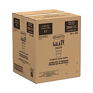 Dart Y7 7 oz. Conex Galaxy Polystyrene Plastic Cold Cups - Clear (25 Packs/Carton)