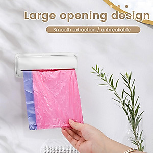 2 PCS Wall Mount Trash Bag Dispenser Roll Holder, Kitchen Garbage Bag Storage Box Roll Holder, Plastic Bag Holder Organizer Under Sink (Grey)