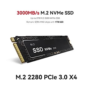 Beelink SER5 MAX Mini PC, AMD Ryzen 7 5800H (8C/16T, up to 4.4GHz), 32GB RAM DDR4 1TB NVME M.2 SSD, Mini Desktop Computer Support 4K@60Hz/WiFi6/BT5.2/DP1.4/HDMI/Type-C/Gaming PC