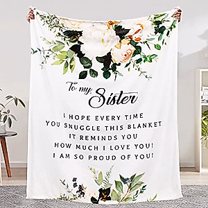 Sister Gifts Blanket, Sister Birthday Gifts from Sister, Brother, Unique Birthday Gifts for Sister from Sister, Sister, Sister Birthday Gifts Soft Throw Blanket 60"x50"