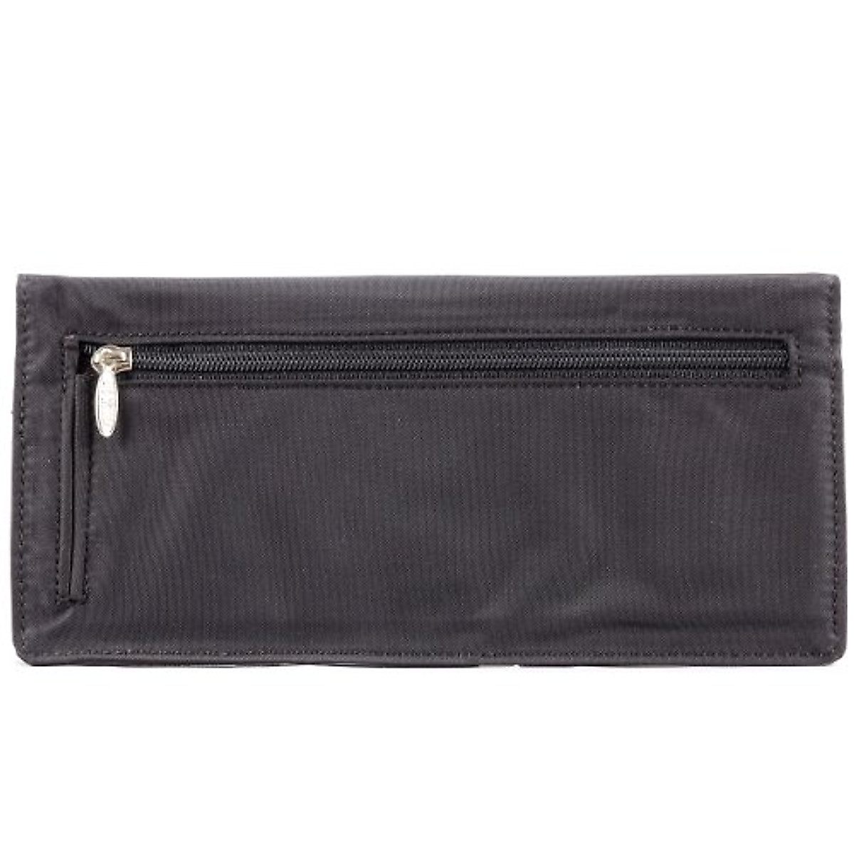 Big Skinny Women's Executive Bi-Fold Checkbook Slim Wallet, Holds Up to 40 Cards, Lightweight, Black