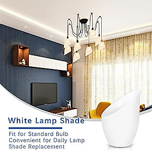 8 Pieces Plastic Lamp Shade Replacement White Lamp Shade 1.65 Inch Floor Lamp Light Covers Ceiling Fan Globe Replacement for Bedroom Living Room Floor Lamp Ceiling Fan Light Covers
