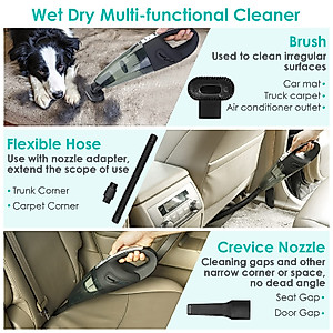 KOCASO Portable Handheld Vacuum Cleaner Automative Vacuum Cordless Rechargeable with High Power and Strong Suction Mini Lightweight Car Vacuum Cleaner Wet Dry for Dust,Car,Home, Pet Hair