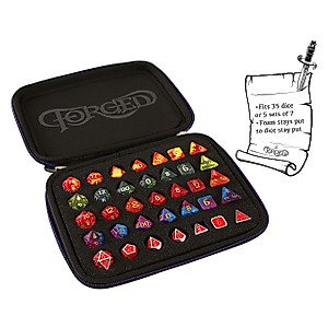 Forged Dice Co. Dice Storage Case with Foam Insert - Storage Box Holds 35 Individual Metal or Plastic Polyhedral Dice or 5 Sets of Dice - Display Case Works with DND and Dungeons & Dragons Game Dice