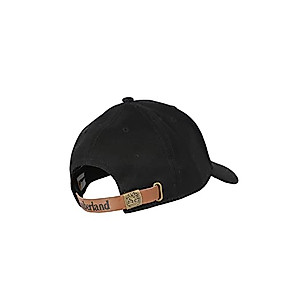 Timberland Men's Baseball Cap with Leather Patch Logo, Black