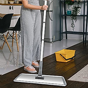 Microfiber Mop for Floor Cleaning, Aifacay Flat Floor Mop with 4 Washable Mop Pads Wet Mop System 360 Swivel Dust Dry Mop for Hardwood Laminate Tile Vinyl Floors Wall Baseboard Mop with Long Handle